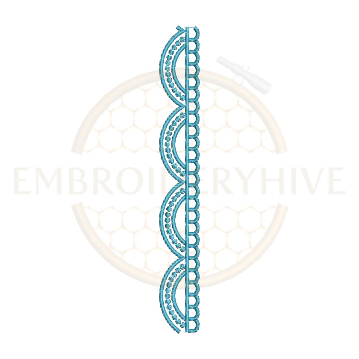 Border Embroidery Design-Aqua Scallop Wave Minimal (E-0973 ...