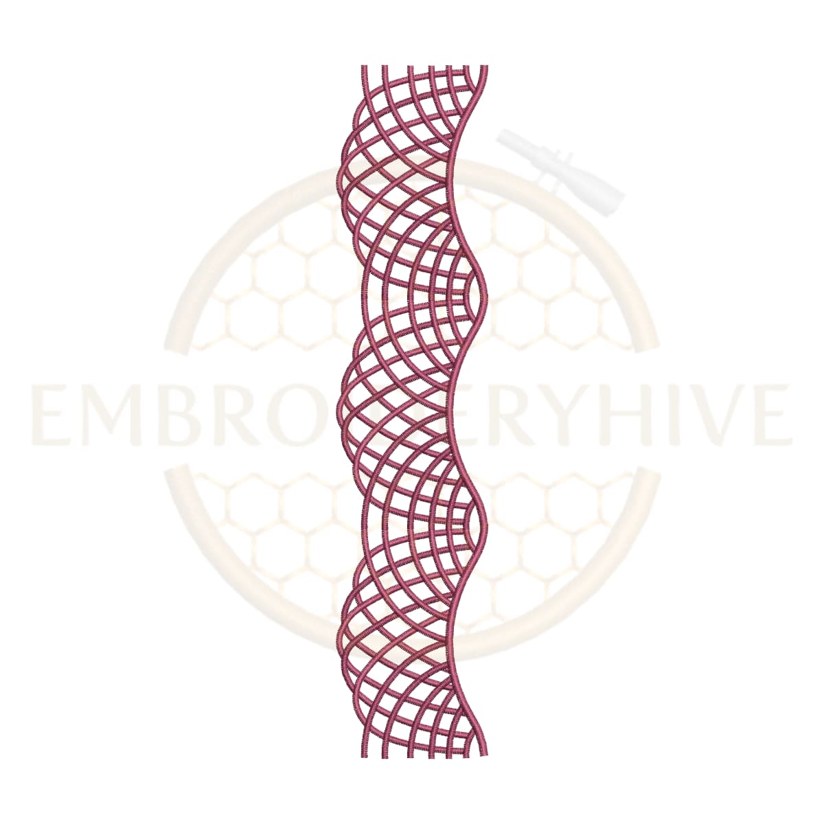 Border Embroidery Design-Maroon Interlaced Wave Net (E-0967 ...