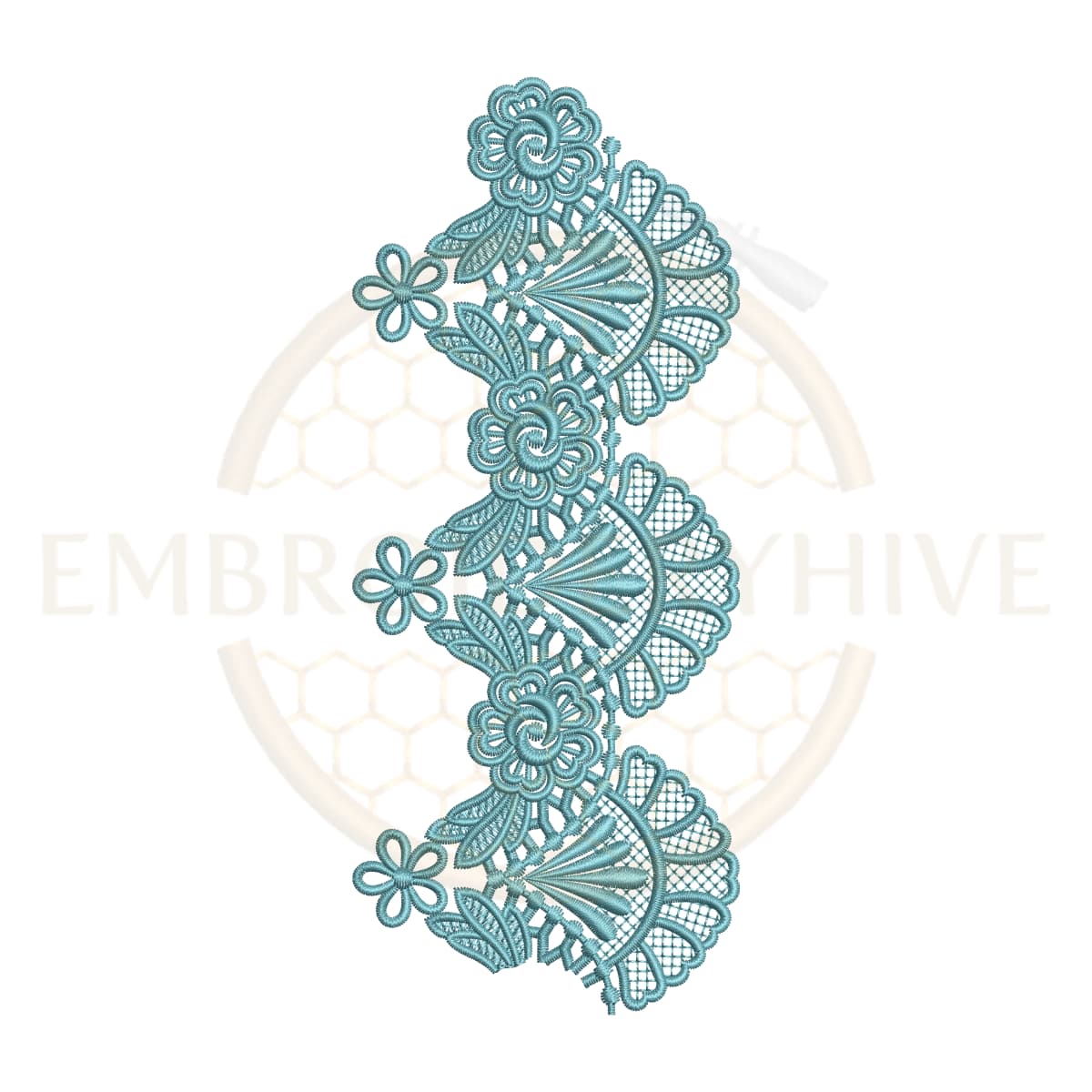 Floral Border embroidery design-Scalloped Floral Lace (E-0979 ...