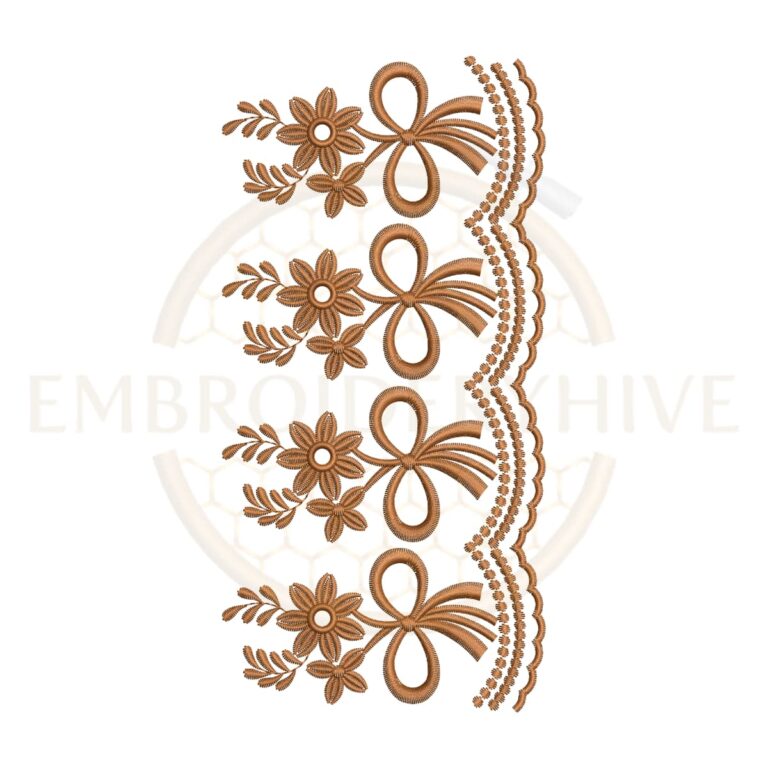 Floral border embroidery design-Floral Bow Garland (E-0978 ...